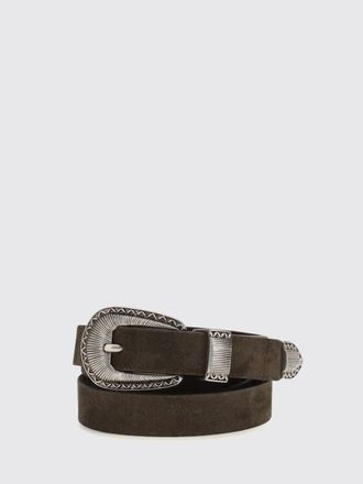 Brunello Cucinelli Ceinture fine en cuir su&eacute;d&eacute; avec boucle ardillon