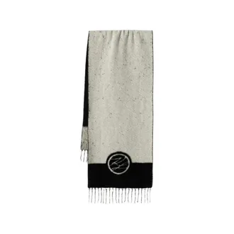 Karl Lagerfeld Autograph Patch Scarf - Femme - Accessoires - Blanc - Taille: ONE Size