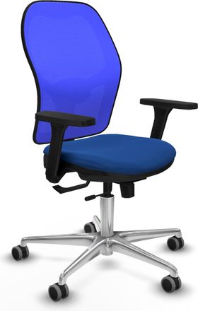 Piqueras y Crespo Schreibtischstuhl blau Jorquera mit 3D-Armlehnen, h&ouml;henverstellbare Lendenwirbelst&uuml;tze, ausgestattet mit Syncro/Traslack und injiziertem Schaumstoff, 