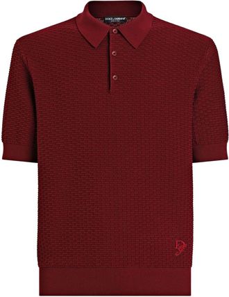 Dolce & Gabbana Gestricktes Poloshirt - Rot