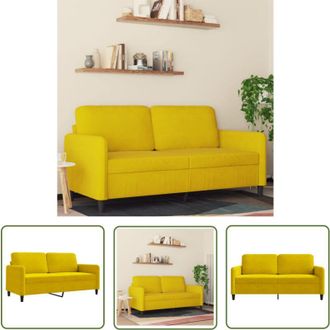 vidaXL 2-Sitzer-Sofa Gelb 140 cm Samt - Samtsofa - Couch Gelb - Wohnzimmersofa - 2-Sitzer Sofa - Modernes Sofa - The Living Store