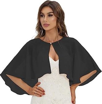 Generic Châle Écharpe Wraps Doux Mousseline de Soie Dentelle Pashmina pour robes de soirée lors doccasions formelles, Noir, M