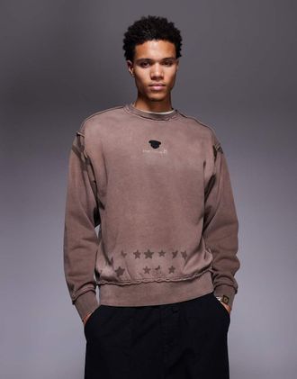 Aape By A Bathing Ape AAPE by A BATHING APE - Sweat teint&eacute; au spray - Marron-Brown