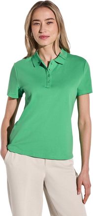 Street One Damen A322942 Poloshirt mit Rippstruktur, Tendril Green, 36