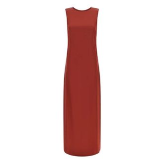 PESERICO Langes Viskosekleid - - Dresses - Damen - Rot - M