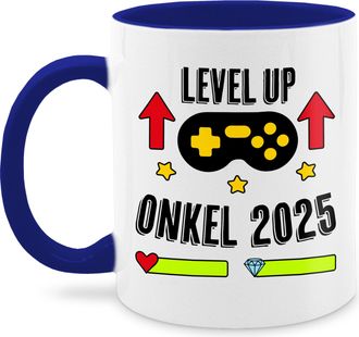 Shirtracer Tasse Tassen 325ml - Onkel - Level Up -Onkel 2025-325 ml - Dunkelblau - 2024 geschenke geschenk 2022 teetasse du wirst bester f&uuml;r den besten loading g