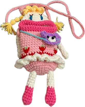 Generic Handytasche | Niedlicher Gestrickter Wurstmund - Lustige Handyhalter Umh&auml;ngetasche,F&uuml;r Outdoor Dating Reisen Camping Geburtstag Urlaub Schl&uuml;ssel Karte