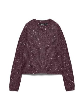 Vero Moda O-Neck Vmleilani Stitch Ls Cardigan &agrave; col Rond, Vin, S Femme