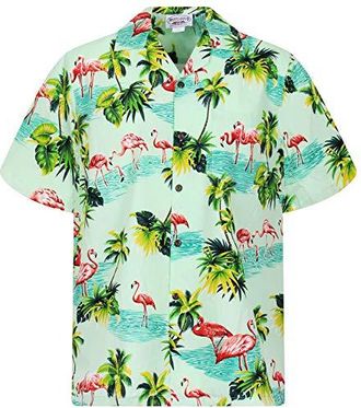 Pacific Legend P.L.A. Pacific Legend Original Chemise hawa&iuml;enne &agrave; Manches Courtes pour Homme &agrave; Manches Courtes boutonn&eacute;e Poche Avant Imprim&eacute; hawa&iuml;en Flamant Rose, Fl