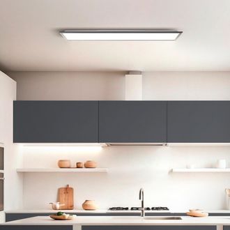 Lightbox Basic LED Aufbaupaneel | 100 x 25 cm | zeitloses Wand- & Deckenpanel mit schwarzem Rahmen & neutralweißer Lichtfarbe (4000 K) | 2700 lm | für jeden Ra