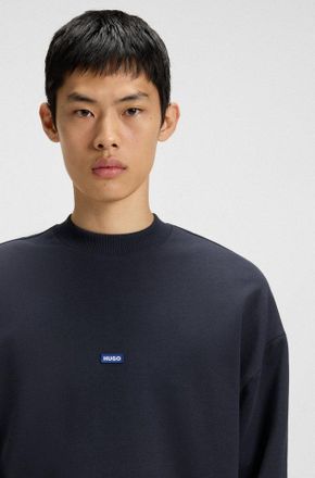 HUGO BOSS Sweatshirt Nedro Rundhalsausschnitt, Regular Fit, Logo-Patch