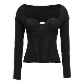 Magda Butrym Femme, Pulls, Noir, Taille: 38 FR 06 Pull en maille c&ocirc;tel&eacute;e et viscose m&eacute;lang&eacute;e