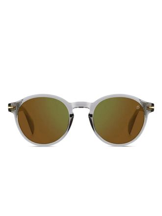 David Beckham lunettes de soleil &agrave; monture ronde - Gris