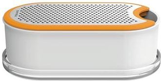 Fiskars Handreibe mit Behälter, Füllinhalt: 400 ml, Maße (LxBxH): 16,8 x 9,0 x 5,9 cm, Metall/Kunststoff, Functional Form, 1019530, Weiß / Orange