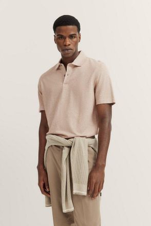 Bugatti Poloshirt aus Baumwoll-Leinen-Mischung