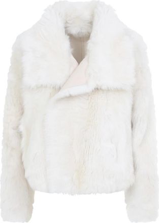 Yves Salomon Kurze Jacke aus Toskana-Lammleder - - Jackets - Damen - Wei&szlig; - XS