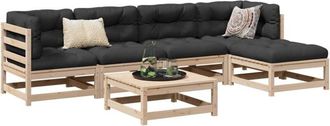 vidaXL Salon de jardin 6 pcs bois de pin massif vidaXL