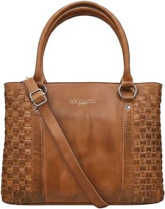 Zerimar | Sac &agrave; main d&eacute;contract&eacute; pour femme | Sac bandouli&egrave;re compact &agrave; plusieurs compartiments | Id&eacute;al au quotidien, en voyage ou au travail | Couleur cog&ntilde;ac