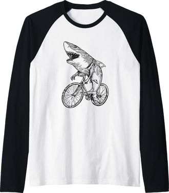 Seembo Shark Cycling Fahrrad Strand Radfahrer Fisch Biking Bike Raglan