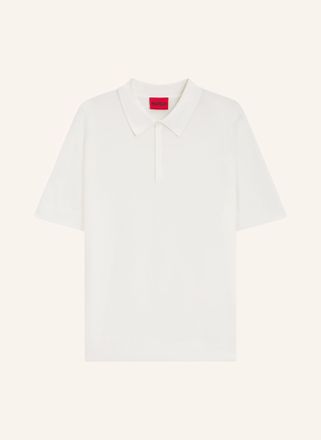 HUGO BOSS Hugo Strick-Poloshirt San Peter weiss