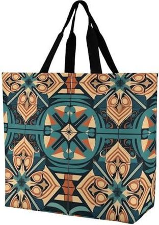 Generic Grille Orange Fonc&eacute; Sac Courses D&eacute;contract&eacute; Tote Bag Pliable Sac Fourre-Tout Pour Travail Shopping Voyage