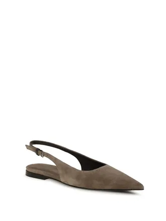 Brunello Cucinelli Womens Suede Ballerinas Shore Flat Shoes