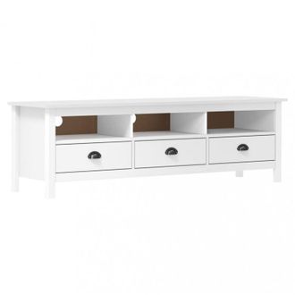 vidaXL Vidaxl - TV-Schrank Hill Wei&szlig; 158x40x47 cm Massivholz Kiefer