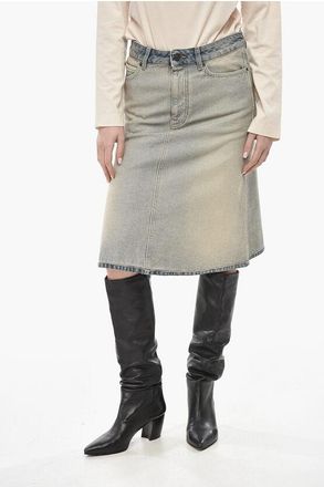 Balenciaga Light-Wash Denim Longuette size 40