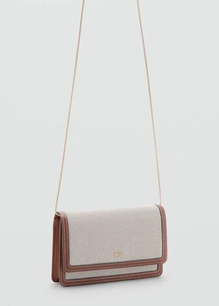 Mango Brieftasche mit Klappe aus kontrastierendem Canvas beige - Damen - Einheitsgr&ouml;&szlig;e - MANGO