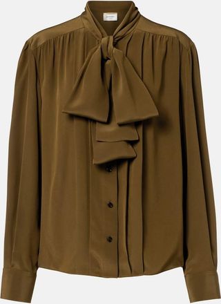 Saint Laurent Schluppenbluse aus Cr&ecirc;pe de Chine aus Seide