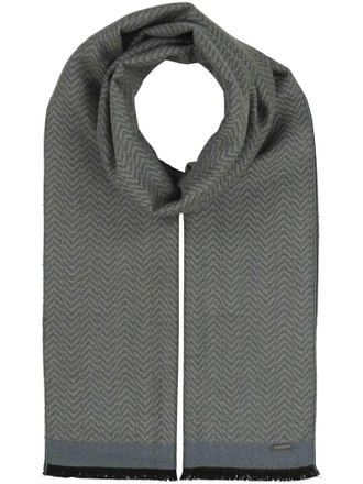 Bugatti Schal | Geometrisches Design | Farblich abgesetzter Rand | 30 x 180 cm | Reine Viskose Dark Olive