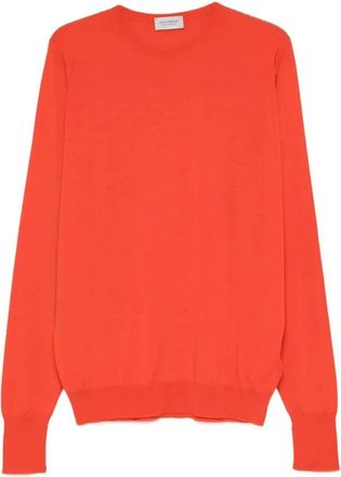 John Smedley Homme, Pulls, Orange, Taille: M Pull Ras du Cou Marcus