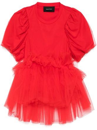 Simone Rocha t-shirt à manches bouffantes - Rouge