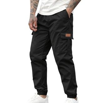Generic Pantalon de jogging pour homme - Coupe ajust&eacute;e - Pantalon de sport - Stretch - Taille &eacute;lastique - Pantalon de surv&ecirc;tement avec poches - Pantalon de fi