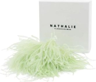 Nathalie Vleeschouwer Femme, Accessoires, Vert, Taille: ONE Size Broche plumes Zaza