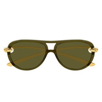 Bottega Veneta Lunettes de soleil aviateur Bv1418S - unisex - Accessoires - Jaune - Taille: 58 MM