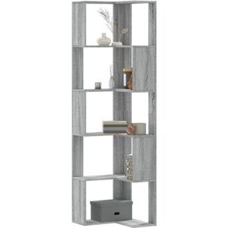 vidaXL Vidaxl - Biblioth&egrave;que dangle &agrave; 5 niveaux sonoma gris bois ding&eacute;nierie