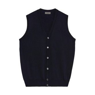 Ferrante Homme, Vestes, Bleu, Taille: M Gilet boutonn&eacute;
