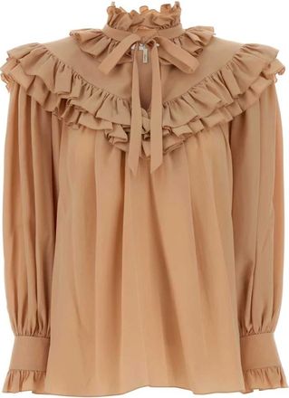 Chlo&eacute; Femme, Blouses et Chemises, Orange, Taille: 36 FR Haut &agrave; Volants Oversize