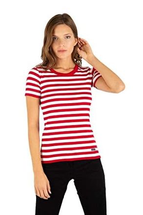 Armor Lux Marinière Hillion - Coton et élasthanne Braise/Blanc S