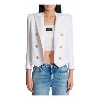 Balmain Kurz geschnittene Jacke mit 6 Kn&ouml;pfen - - Jackets - Damen - Wei&szlig; - M