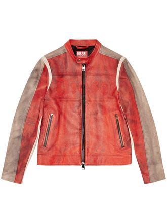 Diesel veste L-Ruscha en cuir - Rouge
