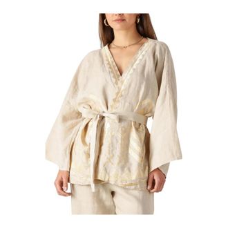 Greek Archaic Kori Damen, Blusen & Hemden, Beige, XSGr&ouml;&szlig;e