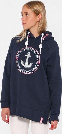 Zwillingsherz Hoodie Strandglück Paillette mit Anker-Motiv und Moin- Schriftzug