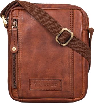 STILORD Brandon Herrentasche Leder Braun Umh&auml;ngetasche klein Schultertasche M&auml;nner 7 Zoll Tablet Herrenhandtasche Messenger Bag Echtes Leder, Farbe:brandy - c