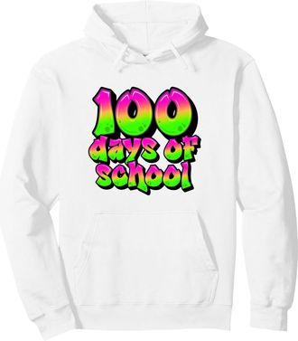 BDAZ 100 Days of School, rosa-gr&uuml;ne Graffiti-Lehrerin, Sch&uuml;ler Pullover Hoodie