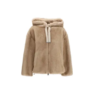 Herno Eco-Fur Hooded Jacket - Beige