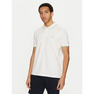 U.S.Polo Association Poloshirt MUP3508 Wei&szlig; Regular Fit