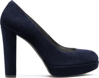 Generic Escarpins &agrave; Talons &eacute;pais et Plateforme pour Femmes, Chaussures Confortables &agrave; Enfiler et Bout Rond, Chaussures Classiques &agrave; Bout ferm&eacute; en Daim pour Ro