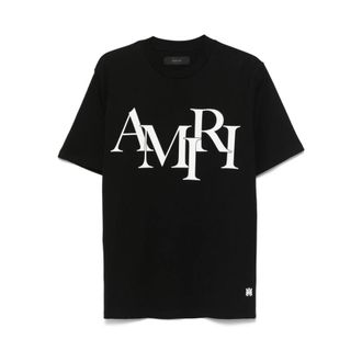 Amiri Gestaffeltes Logo Tee - - Tops - Herren - Schwarzk - M